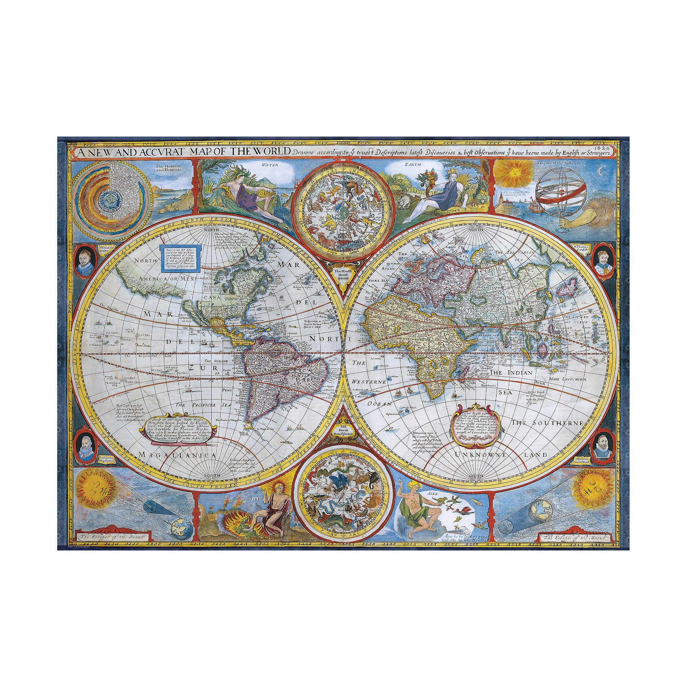 Antique World Map: 1000 Pcs - Literati School Store