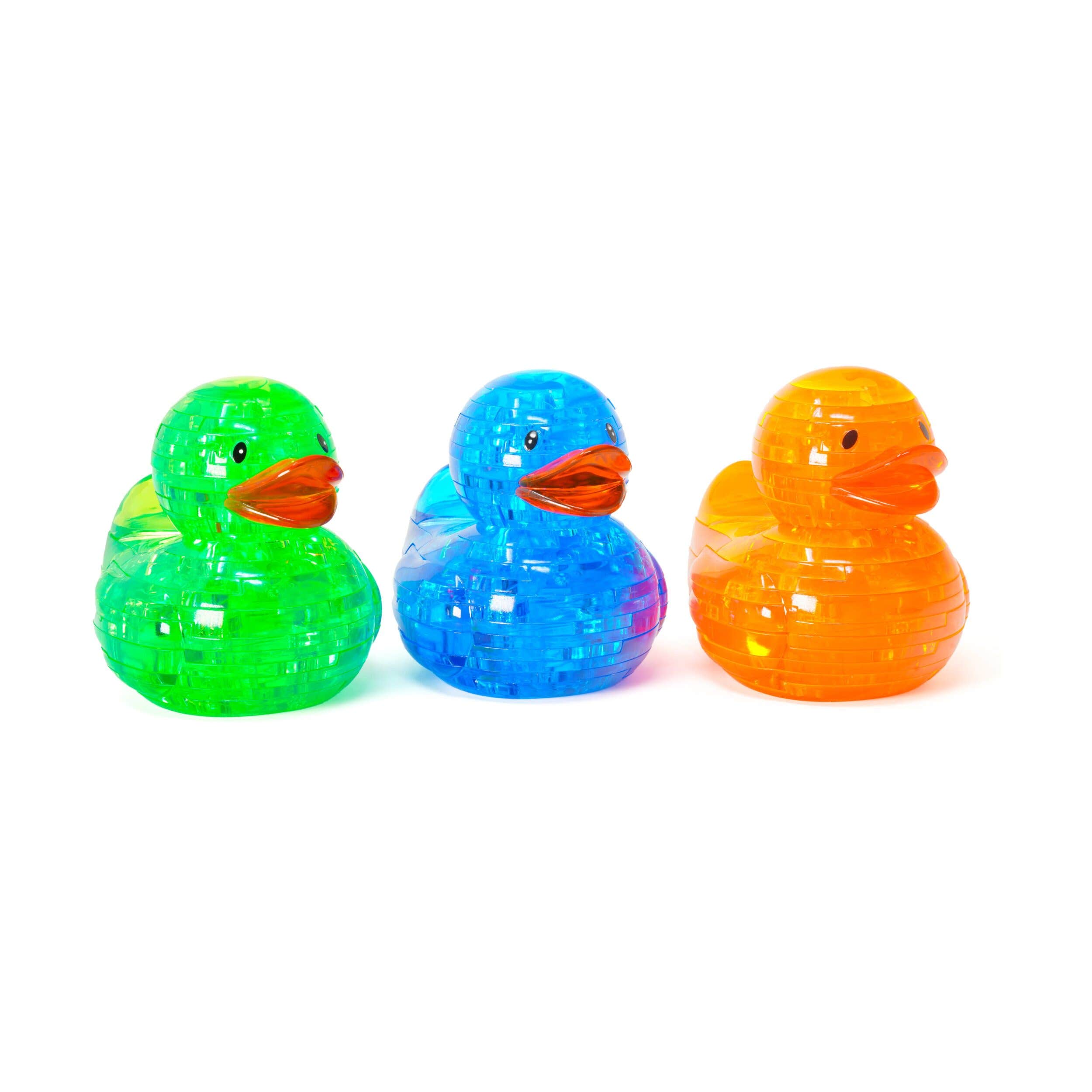 3D Crystal Puzzle - Deluxe Rubber Ducks 3-Pack (Neon Orange/Green/Blue ...
